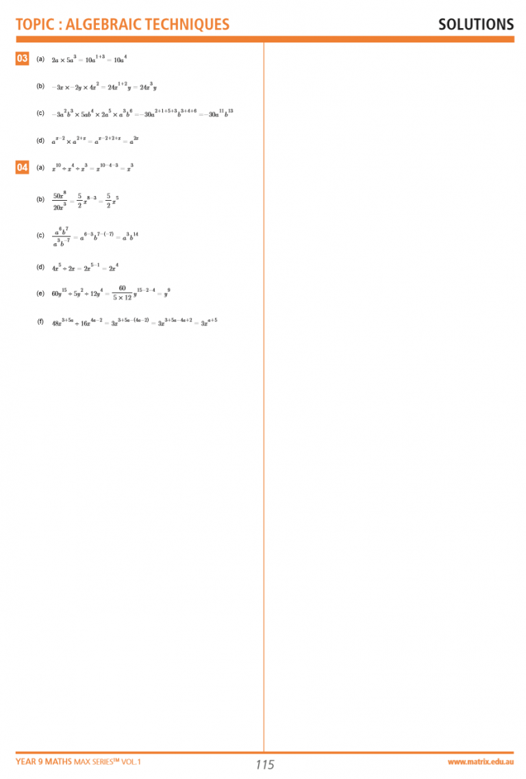 Part 1: Year 9 Algebraic Techniques & Equations | Free Worksheet