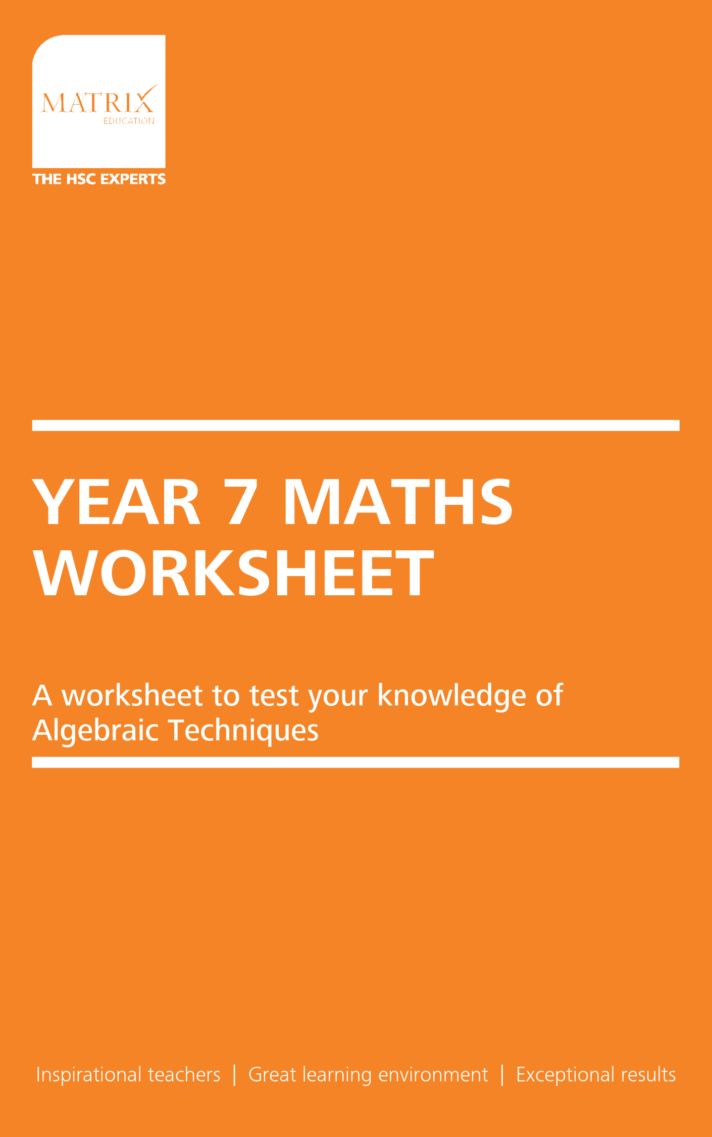 Part 3: Algebraic Techniques | Free Worksheet | Year 7 Maths Guide