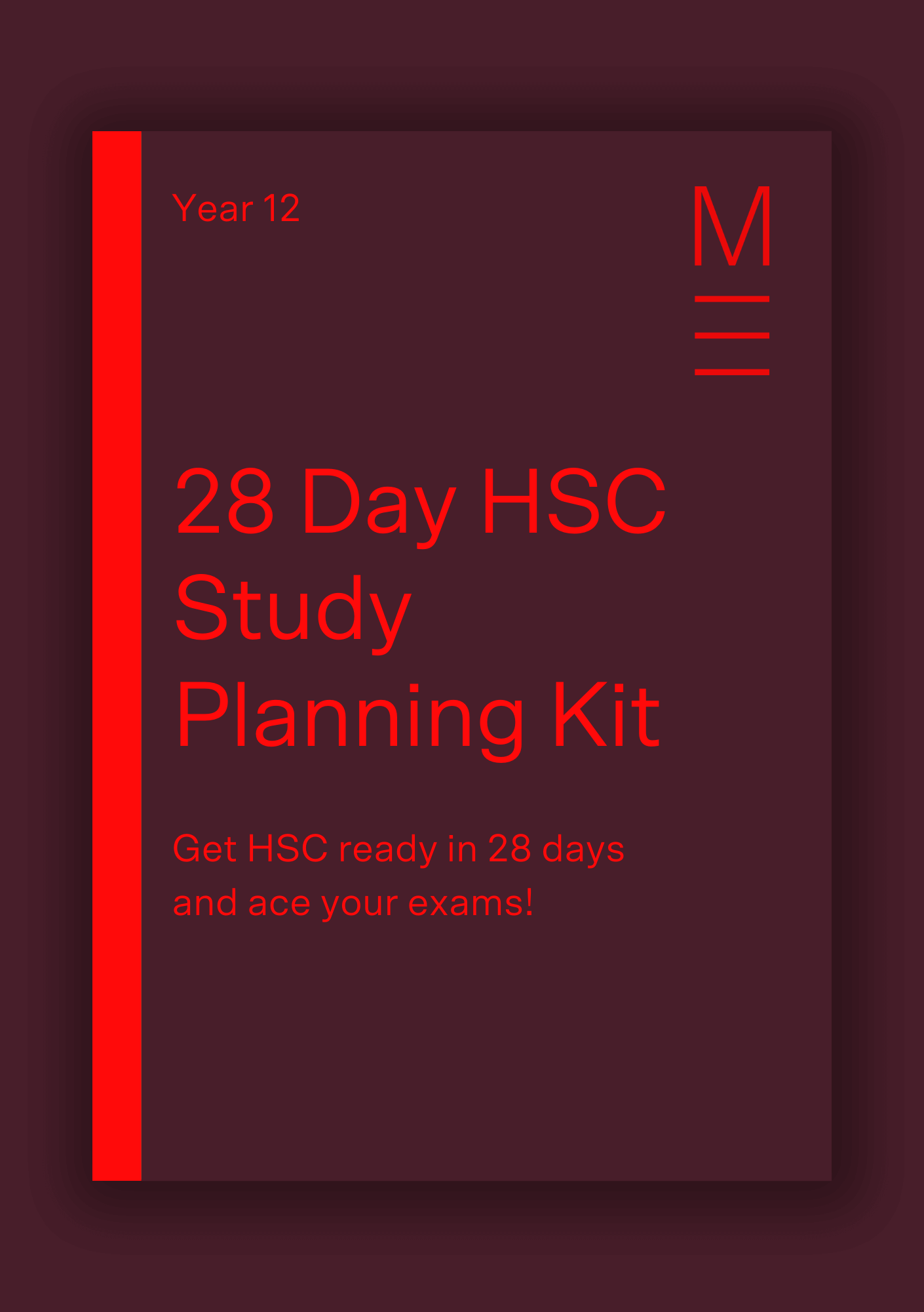 Free 28 Day HSC Study Planning Kit Downloadable