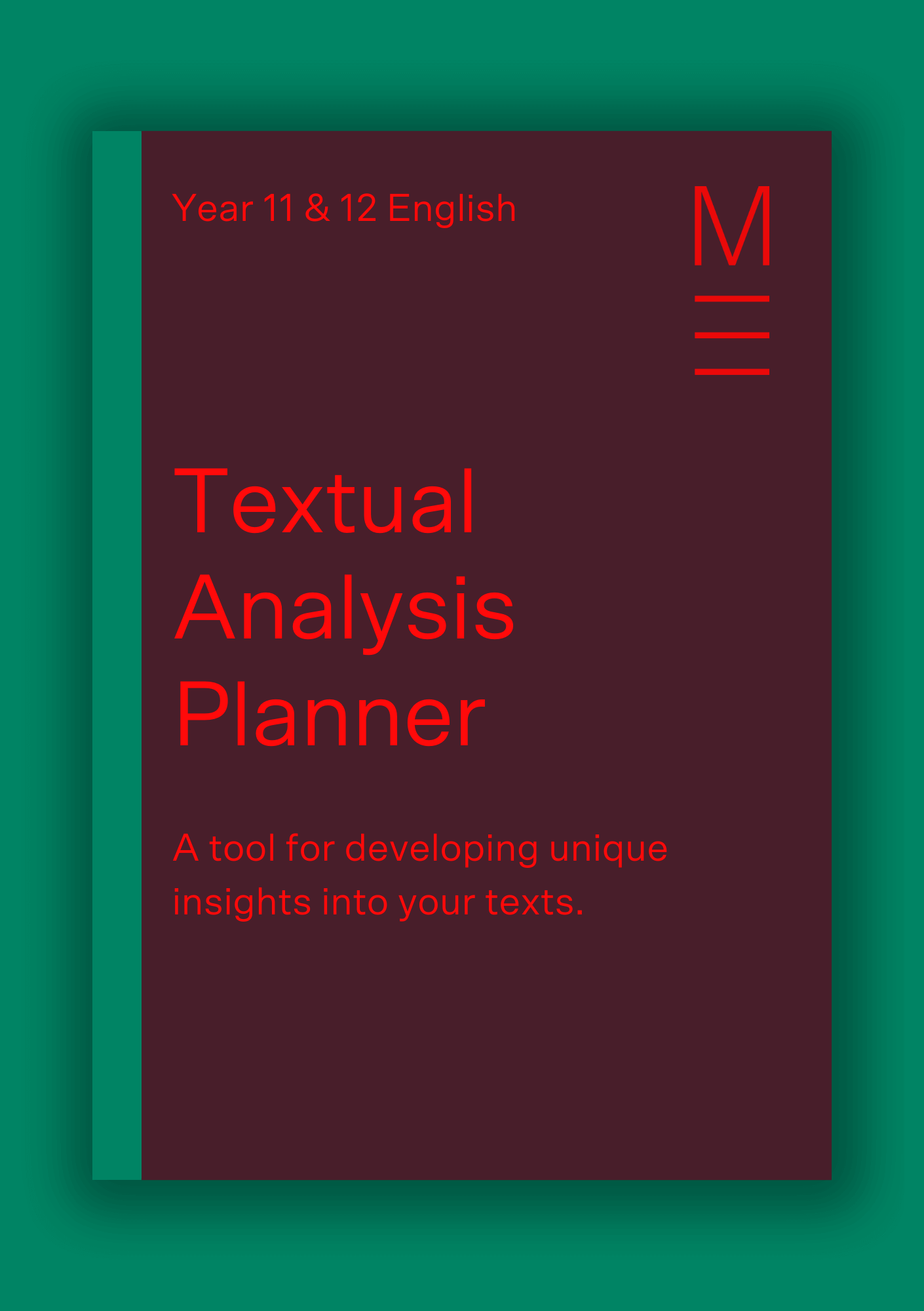 Free English Textual Analysis Planner Downloadable