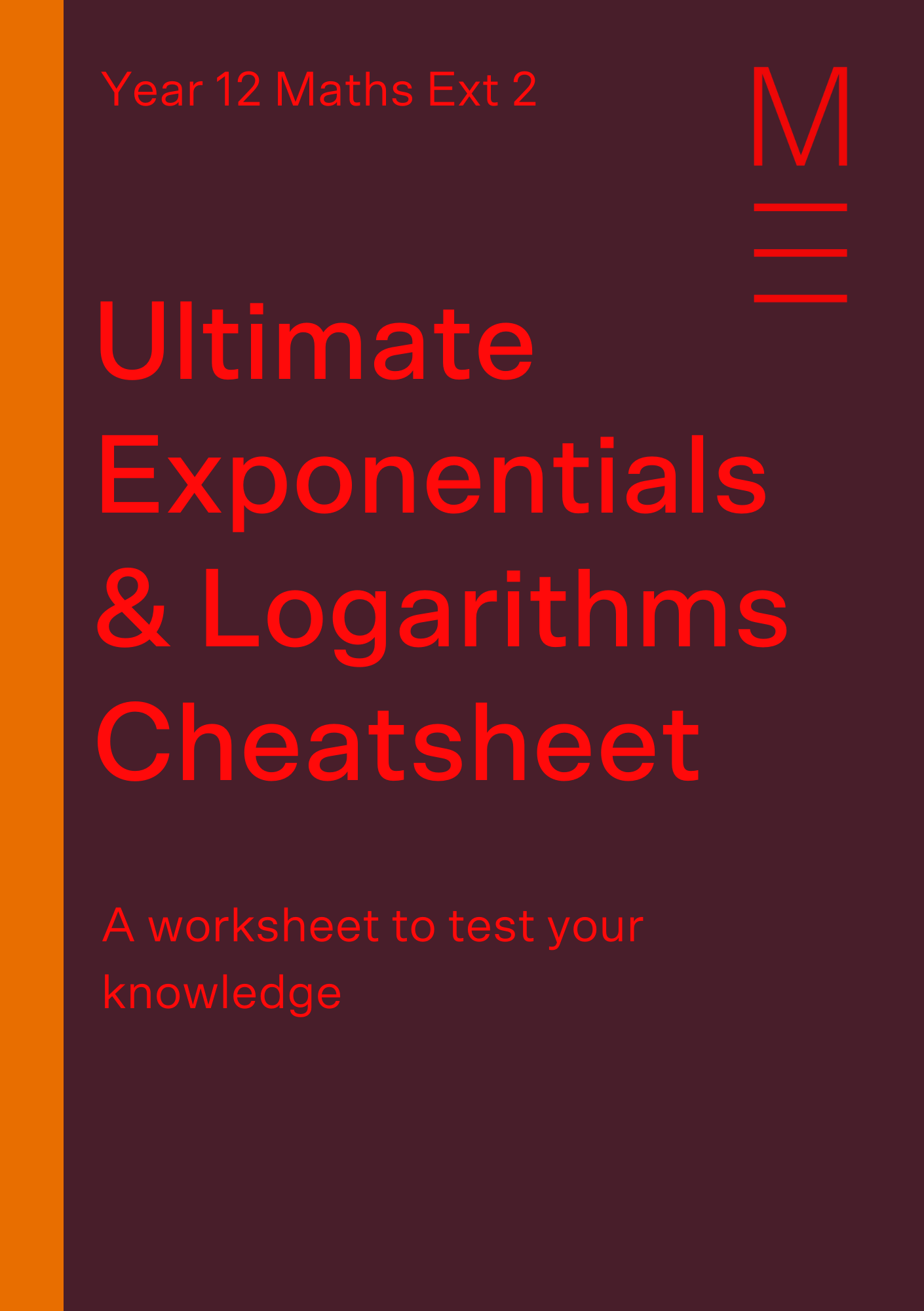 The Ultimate Maths Adv Exponentials And Logarithms Summary Sheet