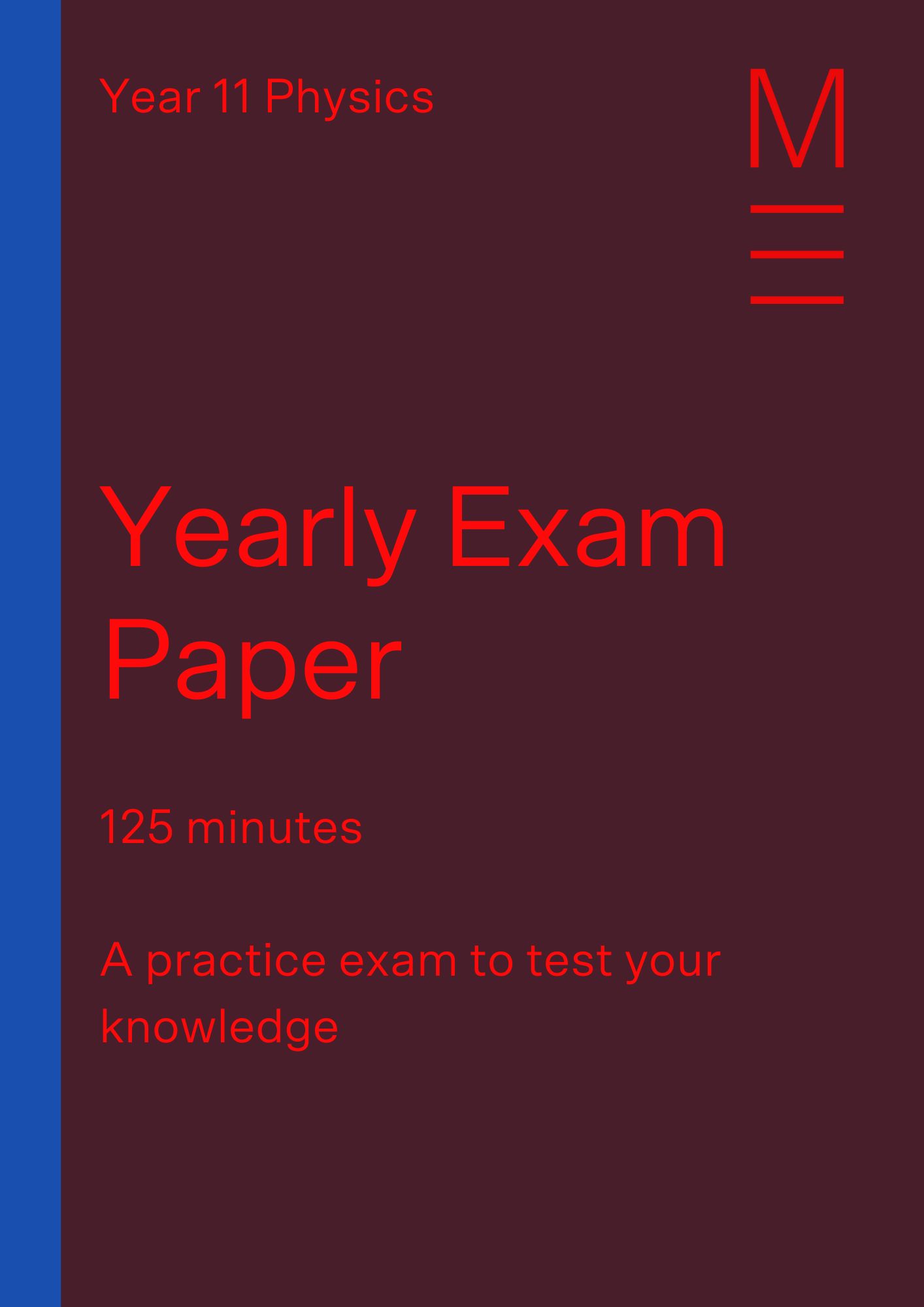 Year 11 Physics Practice Paper For Yearly Physics Exam | New Syllabus