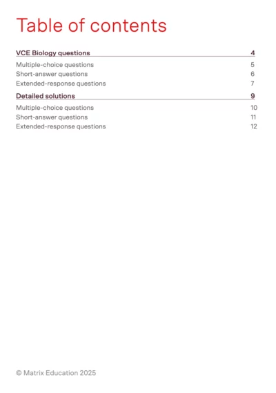 Free VCE Biology Units 1 & 2 Practice Worksheet Download