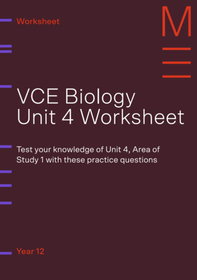 Free VCE Biology Unit 4 Area of Study 1 Worksheet